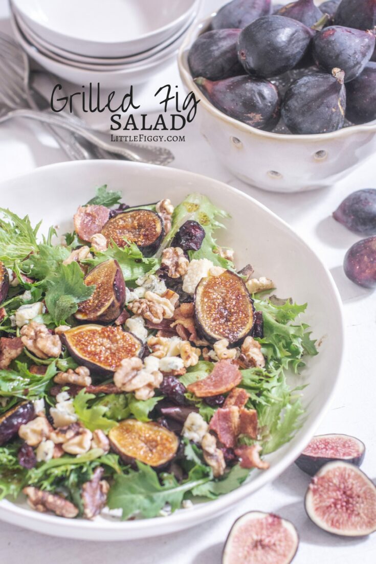Grilled Fig Salad with Balsamic Honey Vinaigrette - Little Figgy Food